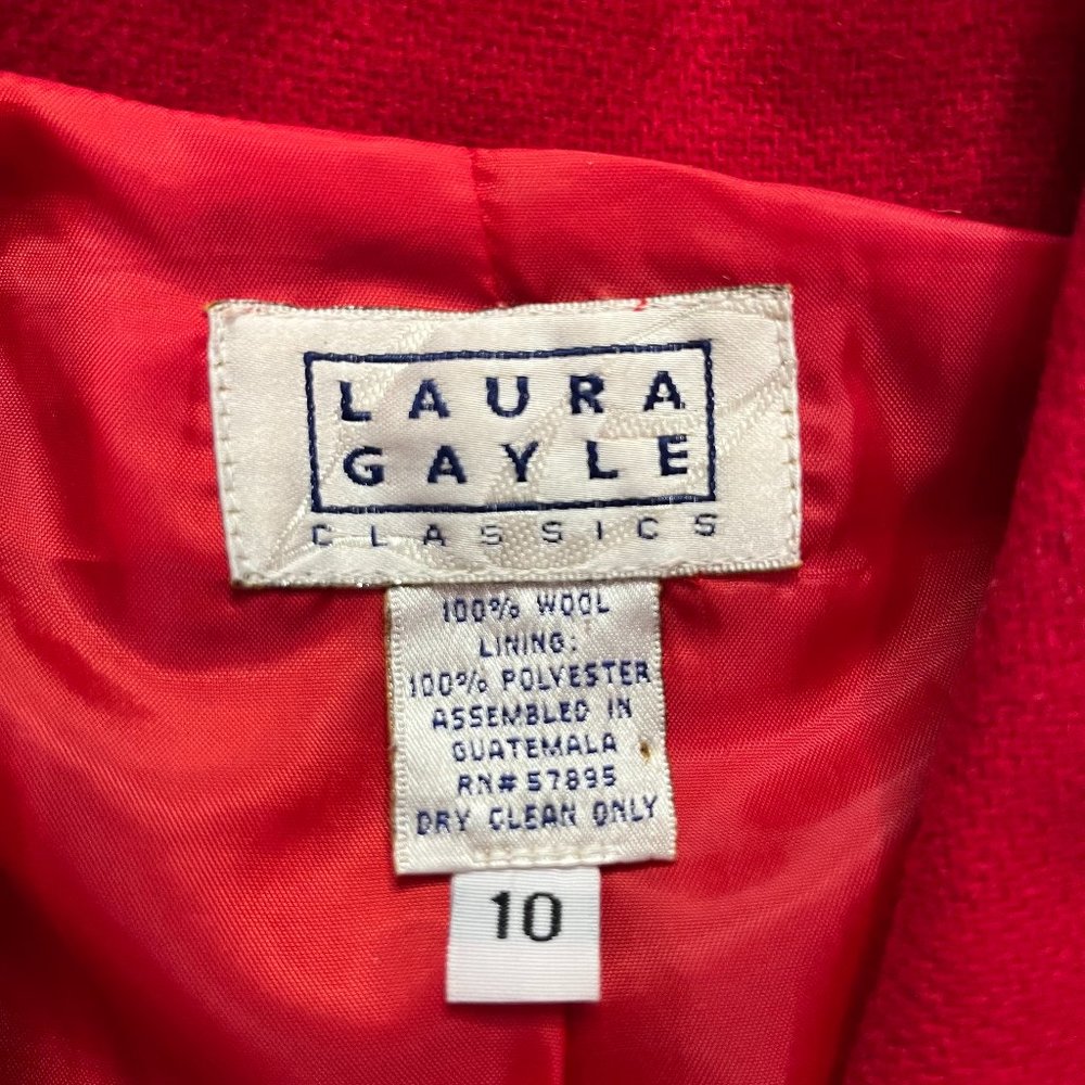 Vintage Laura Gayle Classic 3 Button Red Wool Blazer … - Gem